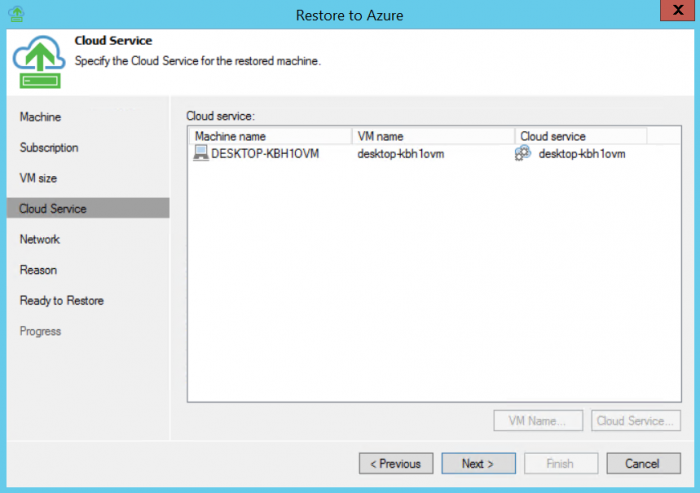 Direct Restore to Microsoft Azure