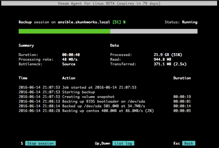 Veeam Agent for Linux Beta, Part 2: Let’s back up