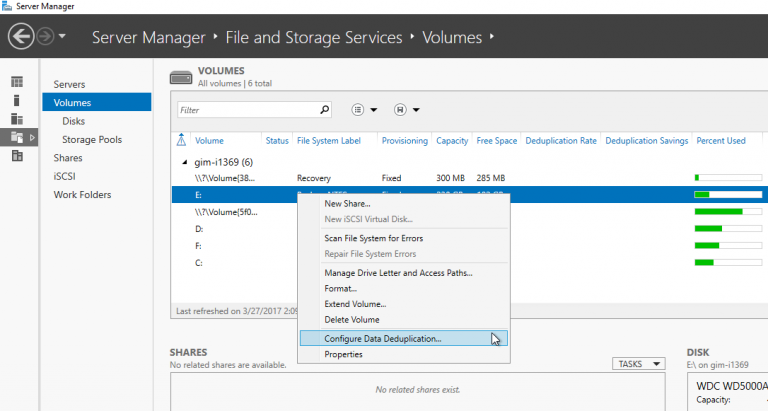 Data deduplication using both Windows Server 2016 and Veeam