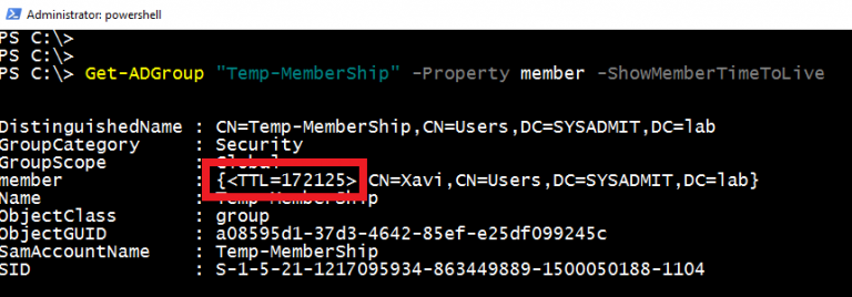Temporary Group Membership in Windows Server 2016 Active Directory