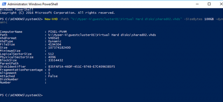 How to create VHD sets