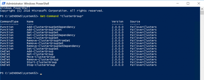 Cluster Group Start Ordering on Windows Server 2016