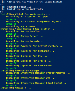 PowerShell script to deploy Veeam Backup & Replication