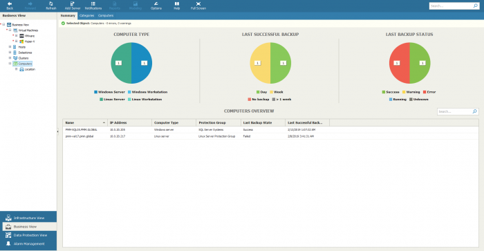Enhanced agent monitoring and reporting in Veeam ONE