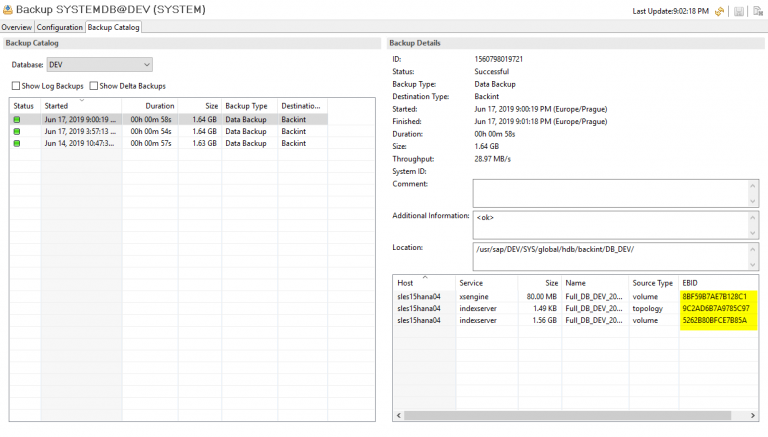 SAP HANA tenant database system copy and recovery