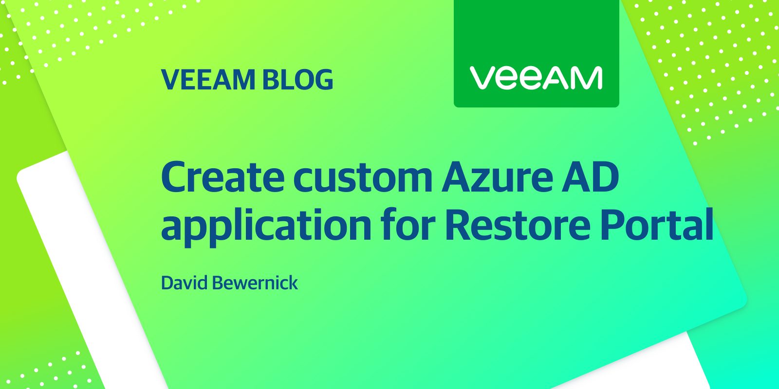 Create custom Azure AD application for Restore Portal
