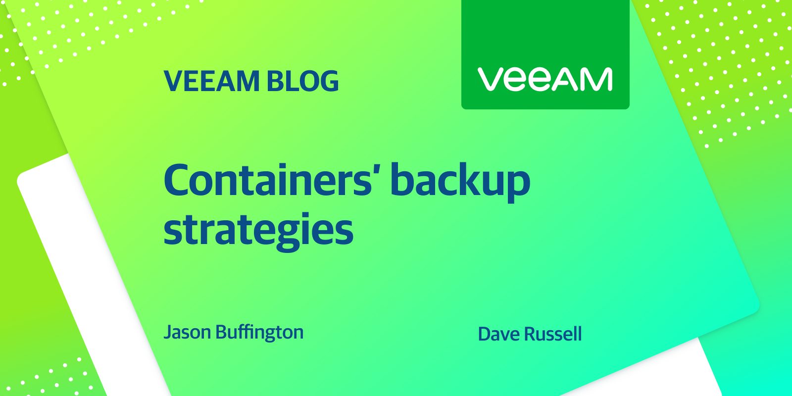 Production containers usage is a reality for most, but backup ...
