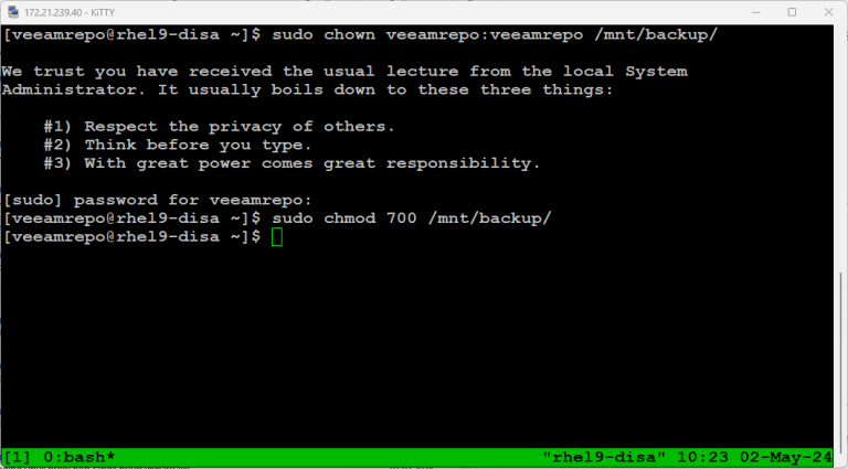 Install DISA STIG Red Hat Linux for Veeam Repository